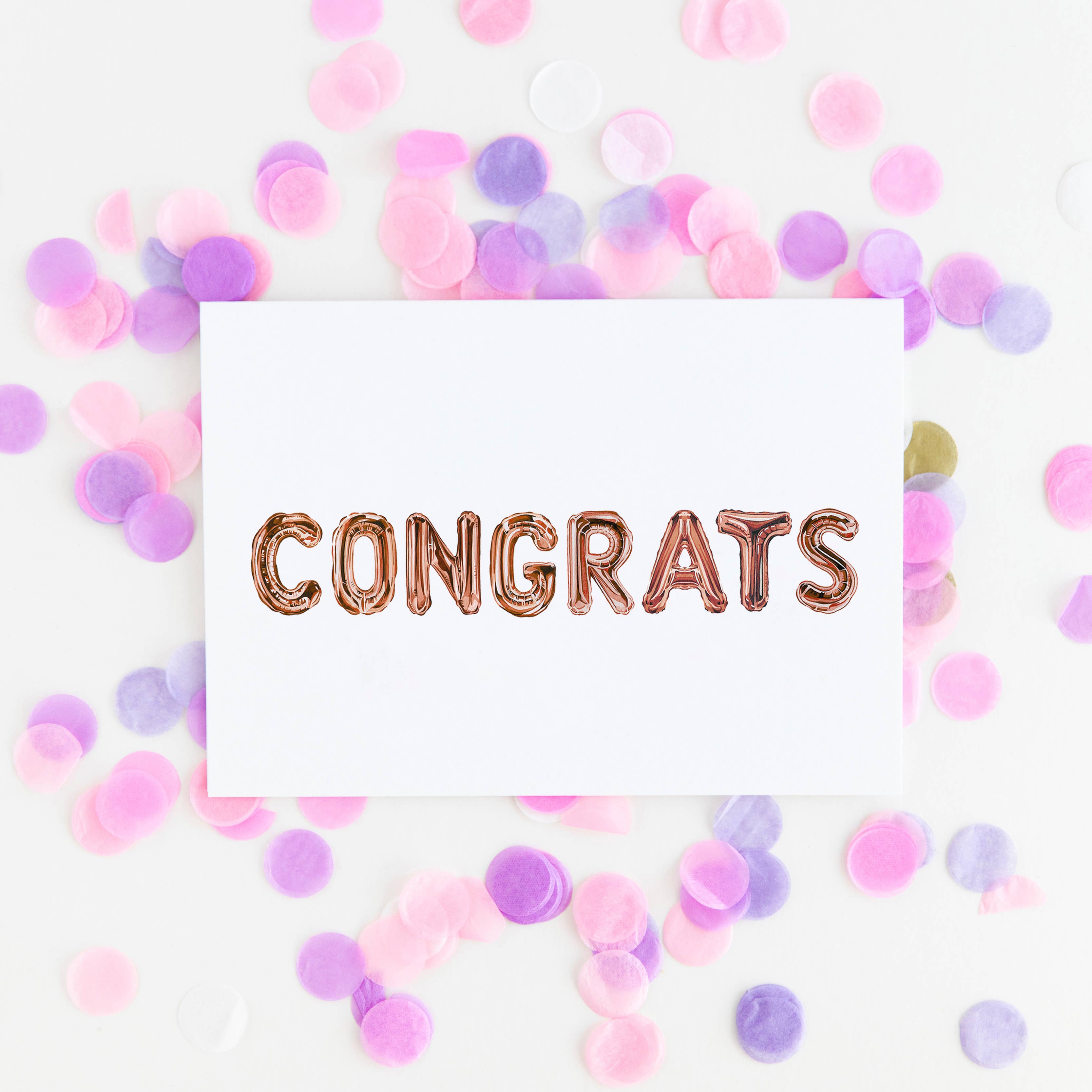 Congratulations Rose Gold Balloon Card – humble.